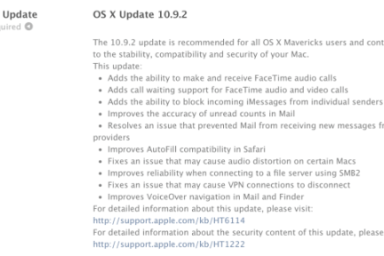 苹果发布OS X Mavericks 10.9.2更新，新增FaceTime音频功能-36氪
