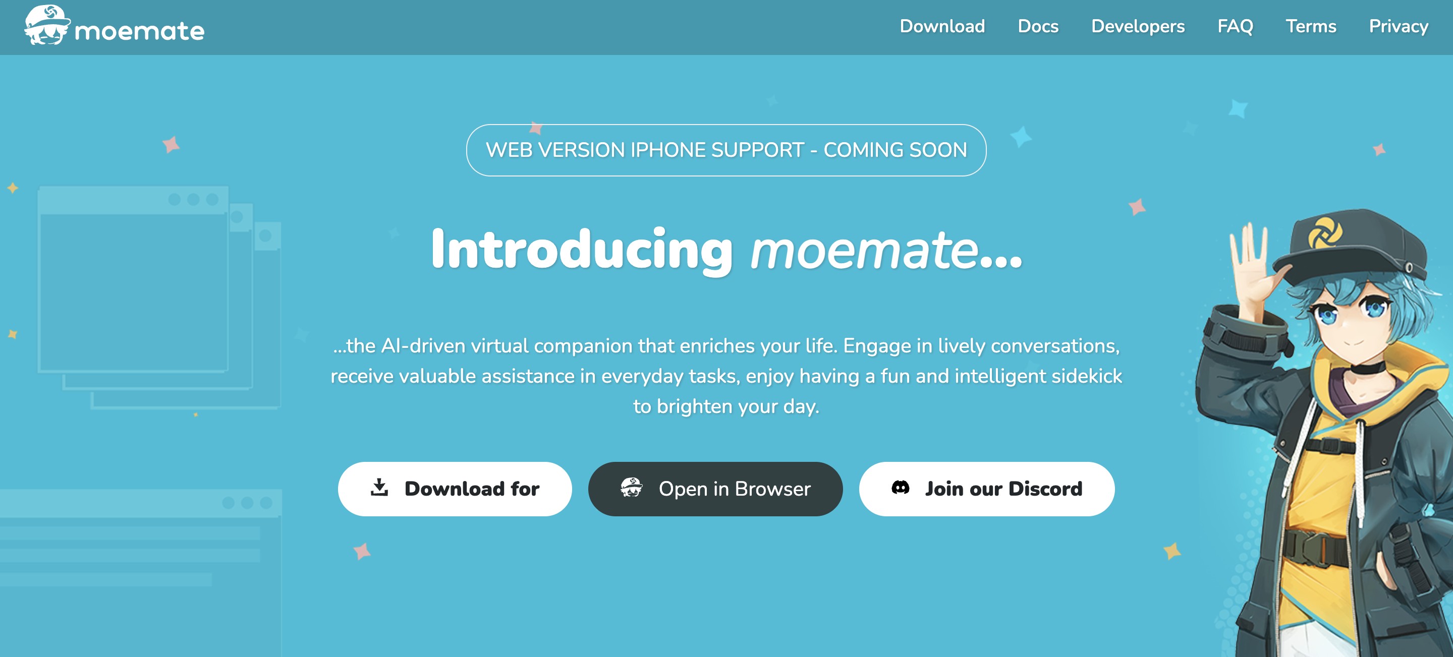 海外new things | 人工智能技术初创「Webaverse」推出桌面AI助手“Moemate”，能自主分析桌面信息并给出指导意见-36氪
