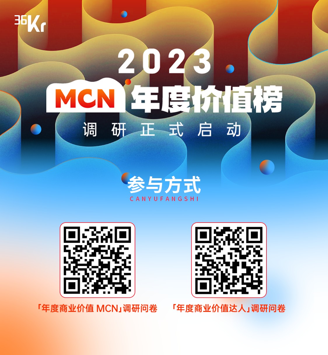 36氪「2023 MCN 年度价值榜」调研正式启动-36氪