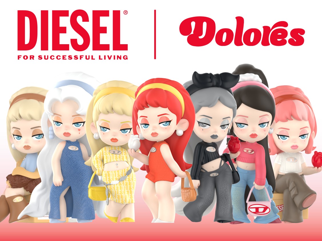 意大利时尚奢侈品牌DIESEL 再度联合玩具品牌工作室轮子小马PONY ON WHEEL 潮玩IP 「Dolores桃乐丝」推出盲盒手办新作-36氪