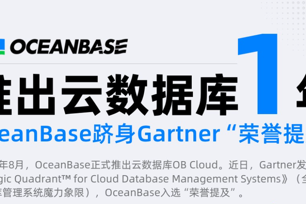 OceanBase入选Gartner®云数据库管理系统魔力象限“荣誉提及”，全球仅10家-36氪