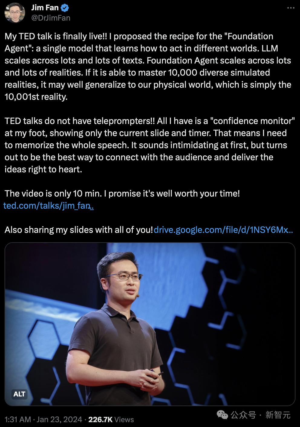 英伟达Jim Fan最新TED演讲上线：AI下一个前沿是「基础智能体」-36氪